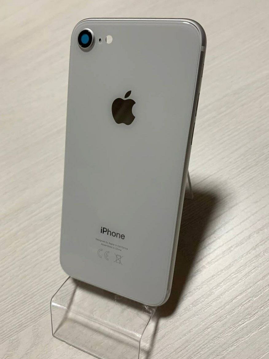 Корпус для IPhone 8 белый (silver), комплект кнопок, сим-лоток