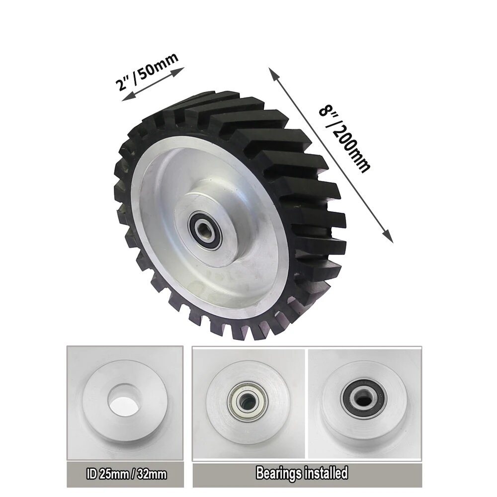 Диаметр. Ленточный полировальный круг 75 мм-200 мм с зубчатым резиновым контактом для шлифовального Колеса 6201 installed 12, 200x50mm