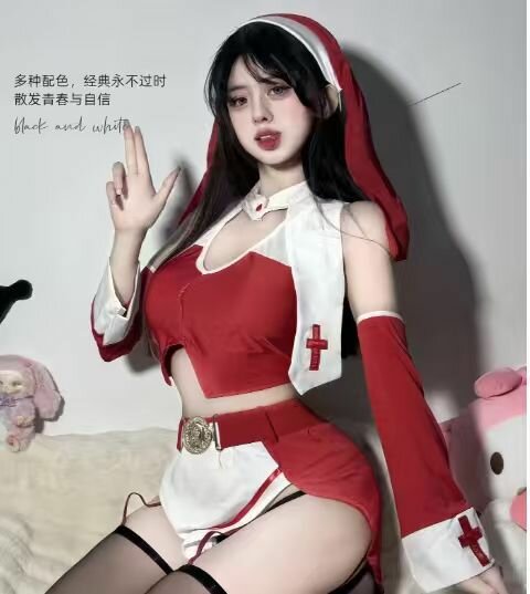 Сексуальное белье, ночные рубашки, невинный и соблазнительный стиль, женские монашеские костюмы на Хэллоуин