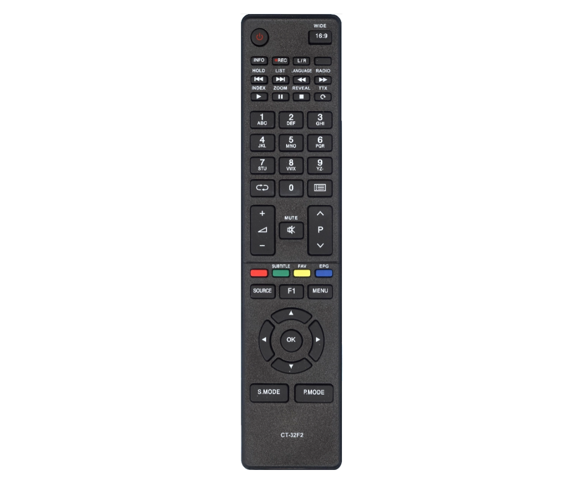 Пульт Huayu CT-32F2, для телевизора, Toshiba, цвет чёрный, ИК-сигнал