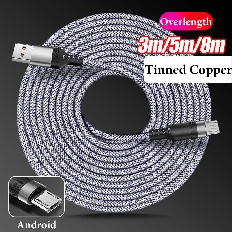 Кабель для быстрой зарядки USB A - USB C (iOS, Android) 5V/2A 480 Мбит/с для Huawei, iPhone, Samsung, VIVO, Xiaomi, OPPO, Android Type C