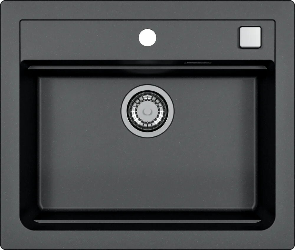 Мойка кухонная Alveus Atrox Granital 30 прямоугольная, 59x50, мойка для кухни, встраиваемая снизу, матовая, черная