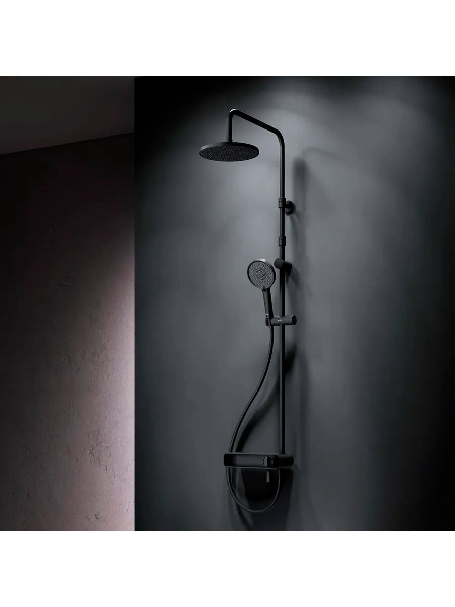 Душевая система с тропическим душем AM.PM Juno, черный матовый