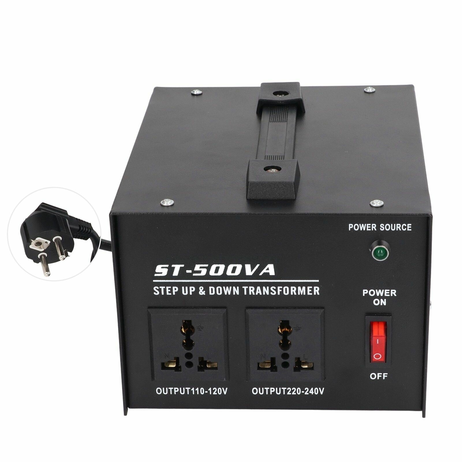 Повышающий и понижающий трансформатор мощностью 500 Вт, регулируемый переменный ток 110-220 В до 220-110 В, подходит для путешествий, бизнеса и домашнего использования.