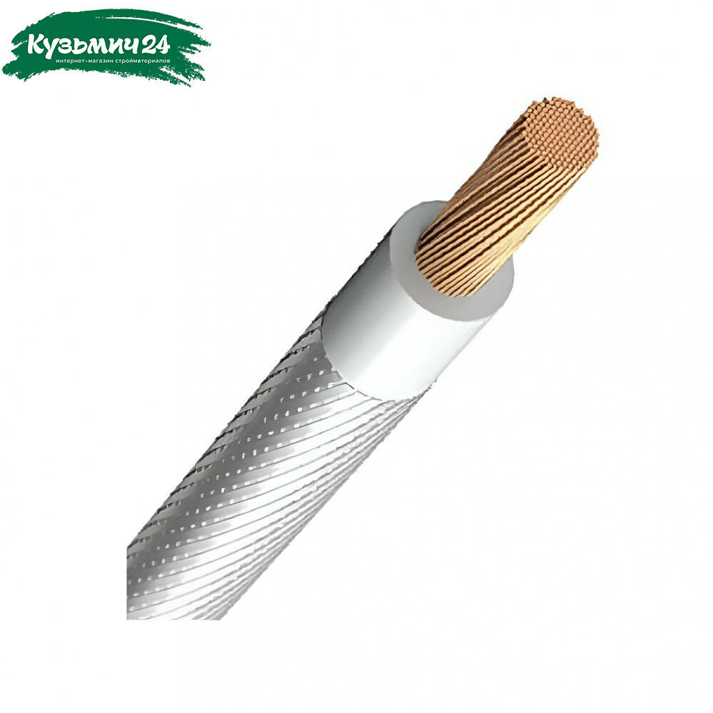 Провод РКГМ Москабель термостойкий 1х0.75 кв. мм, установочный, белый, длина 1 метр