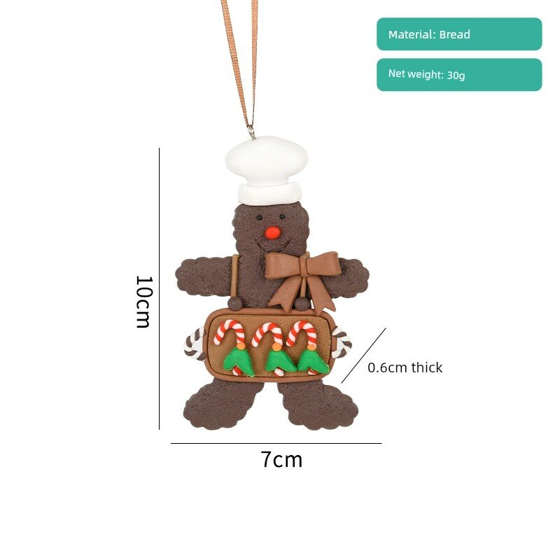 Скандинавский креативный керамический кулон в виде пряничного человечка из глины, мягкая глиняная поделка, украшение