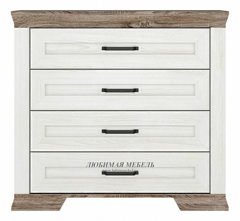 Комод БРВ мебель Marselle KOM4S ясень снежный/дуб сонома темный