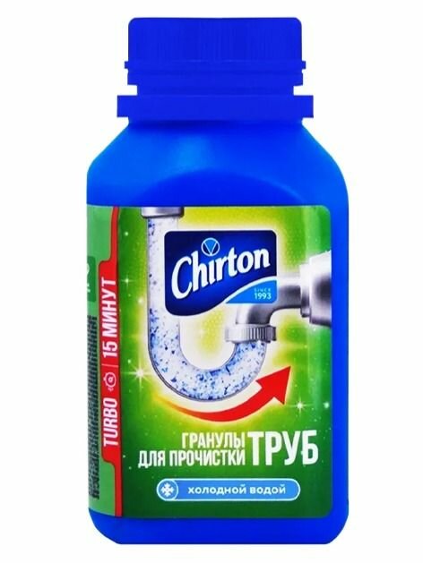 Средство для прочистки труб Chirton гранулы 300гр прочистка холодной водой
