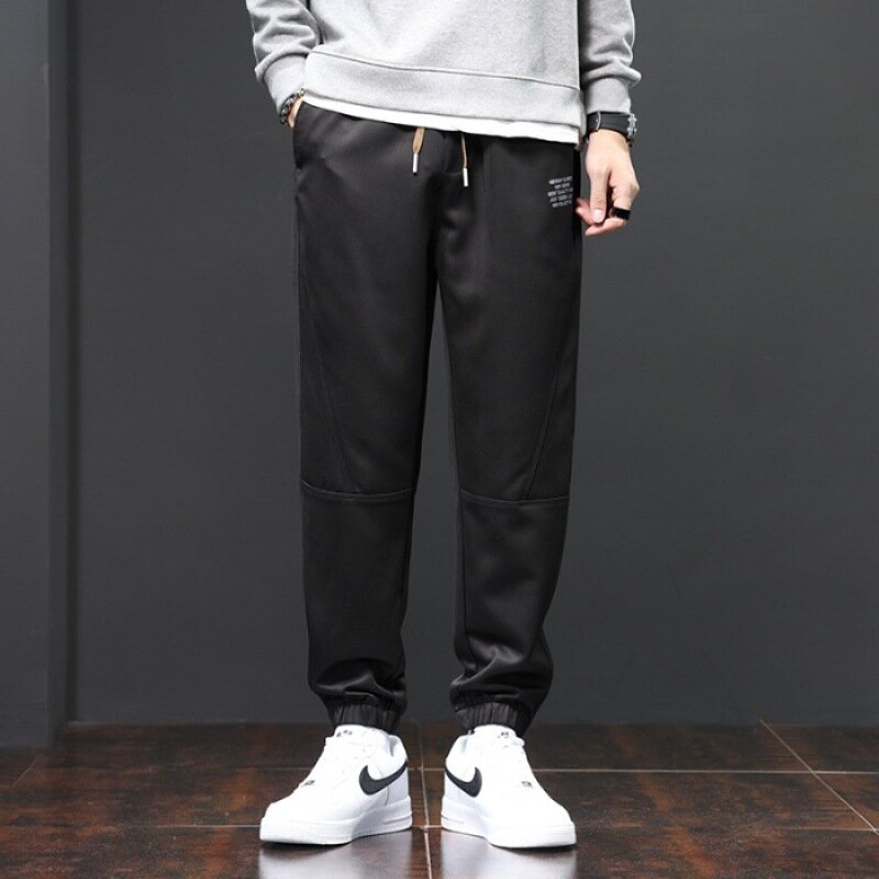 Слим тапер джинсы Rong Новые широкие брюки стильные универсальные стеганые повседневные спортивные длинные корейские, Размер_XL