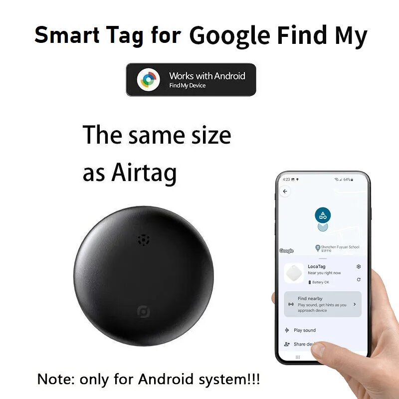 Smart Tag для Google Find My, Gtag03 black — фото 1