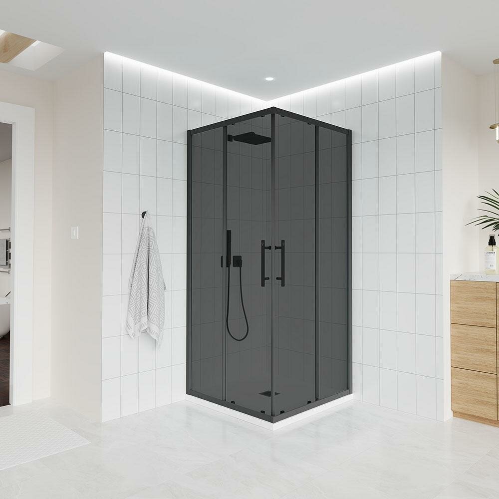 Душевой уголок Veconi Evo 300 GR 110х90 E3-GR-11090-12-C9 профиль Графит брашированный стекло тонированное матовое