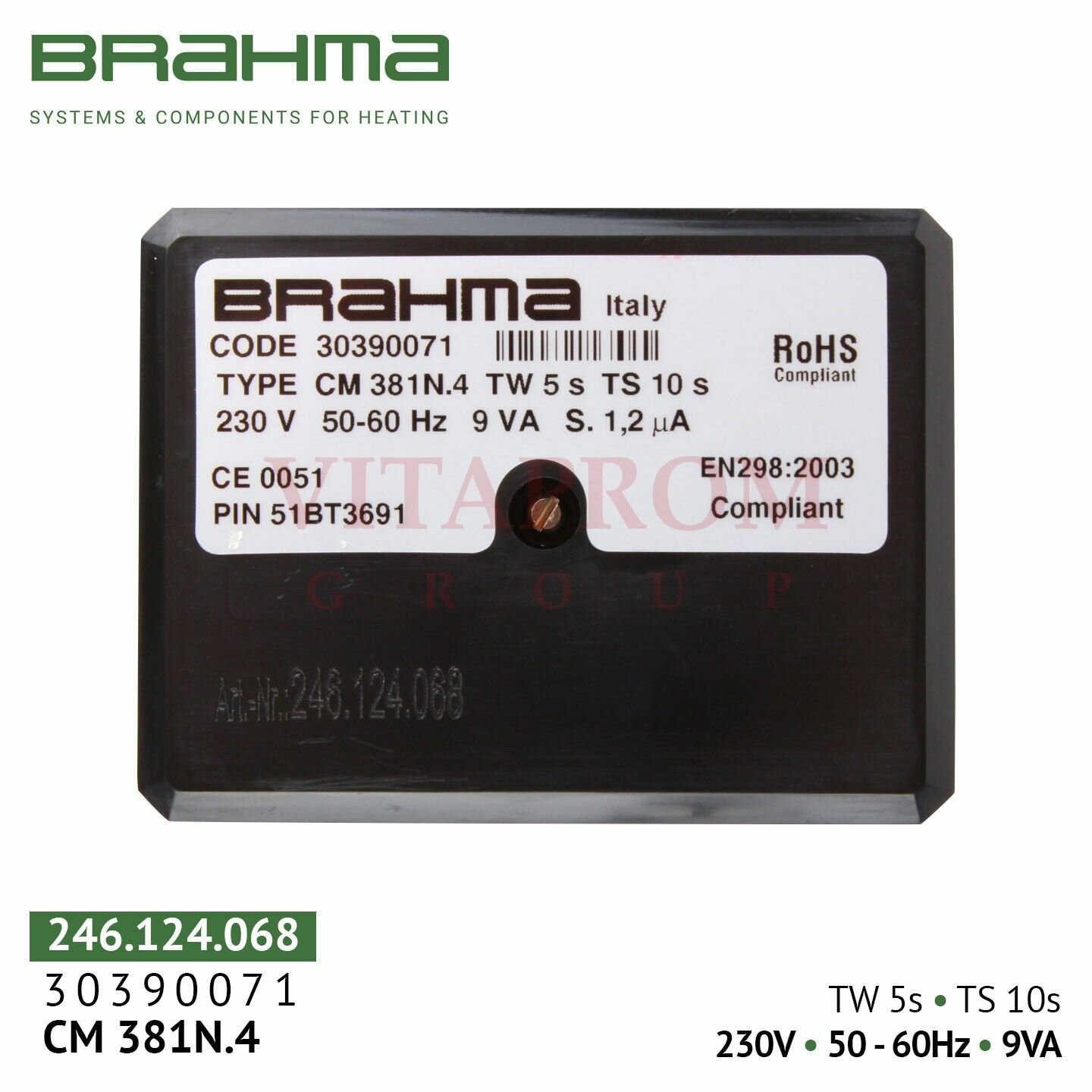 Блок управления горением Brahma CM381N.4, 30390071