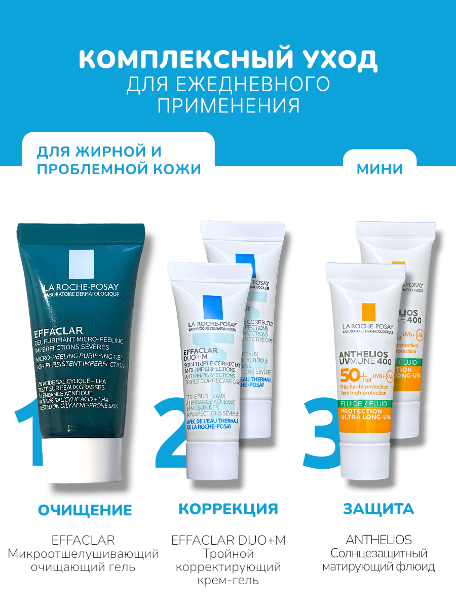 Комплексный набор миниатюр для ухода за проблемной кожей лица