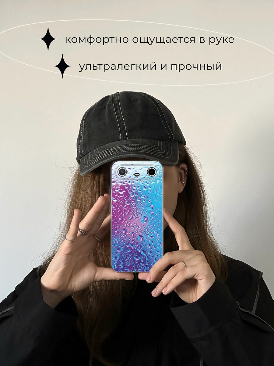 Чехол на Tecno Spark Slim / Текно Спарк Слим с принтом Капли на стекле — фото 1