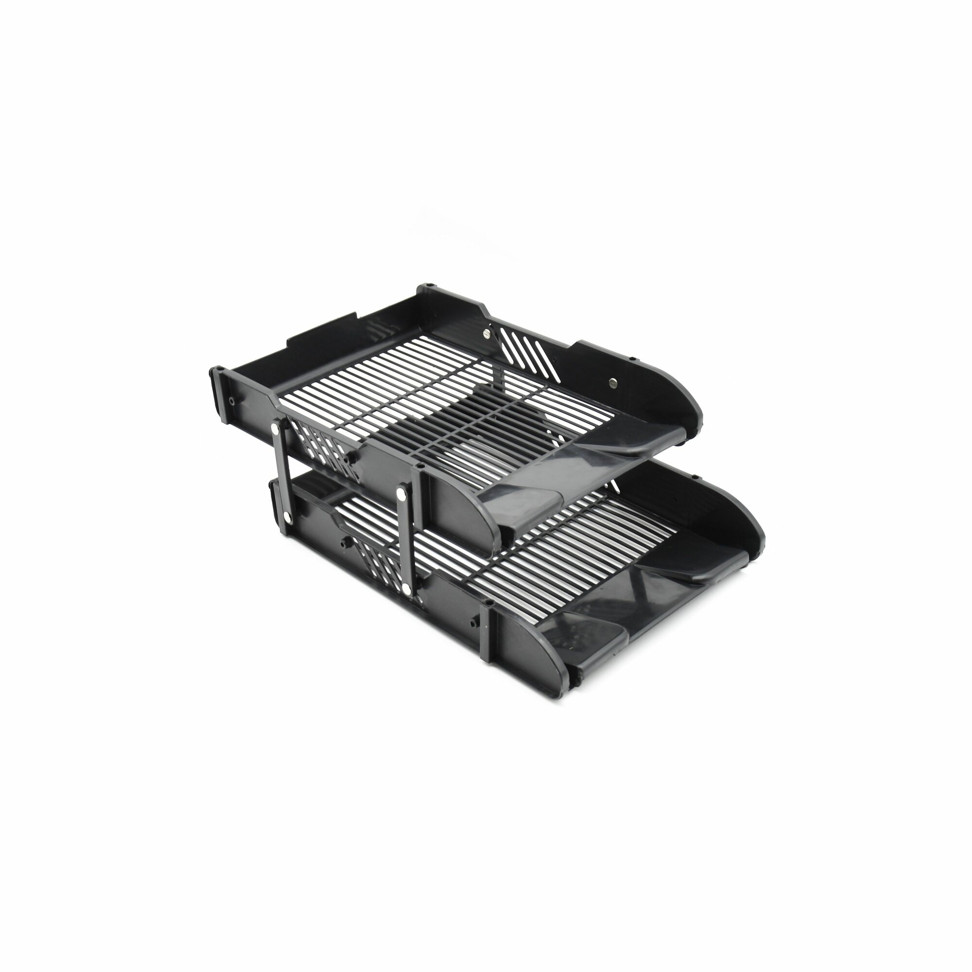 Лоток горизонтальный 2-х ярусный, раздвижной, черный