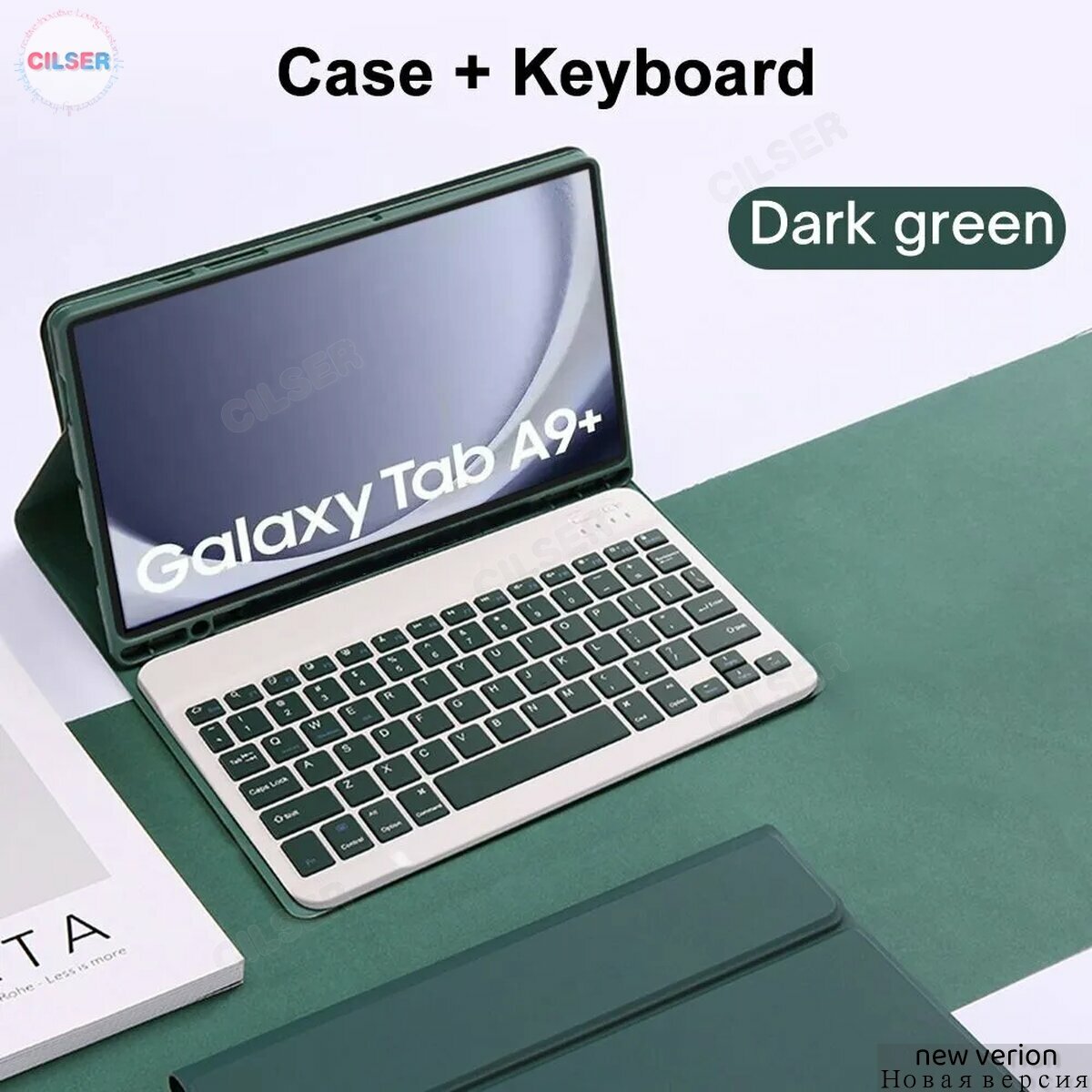 Чехол для планшета для Galaxy Tab A9+ 11 дюймов, съемный чехол с русской клавиатурой (SM-X210N/X216B/X218)