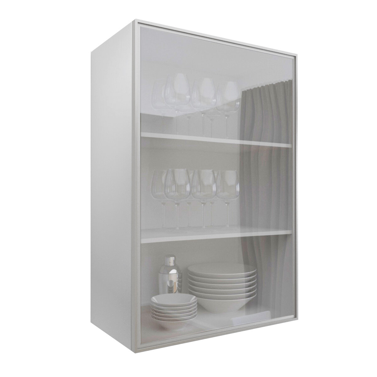 Фасад из алюминиевого профиля со стеклом Aluminum Glass 60х90 см, алюминий браш/бесцветное