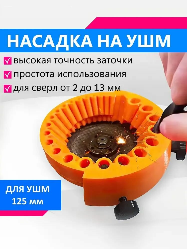 Насадка для заточки сверл на УШМ 125 / Заточка для сверл