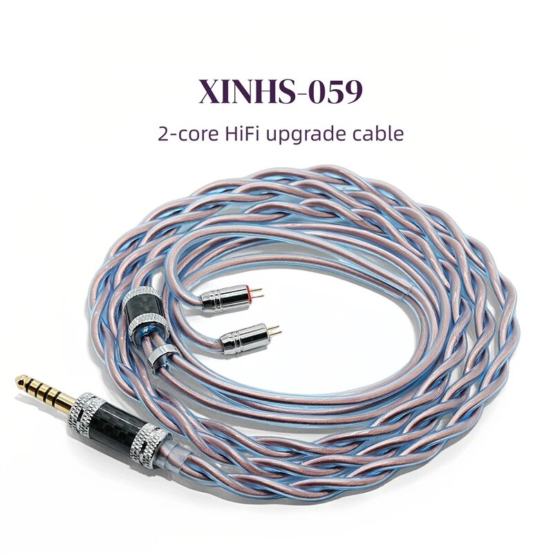 Кабель XINHS для наушников SENNHEISER KZ ZSN сине-фиолетовый 3.5mm 0.78mm 2PIN