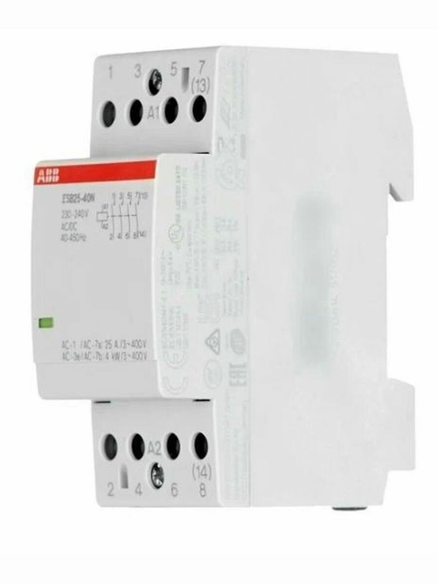 Контактор модульный ESB25-40N (25А АС-1, 4НО), катушка 230В AC/DC ABB
