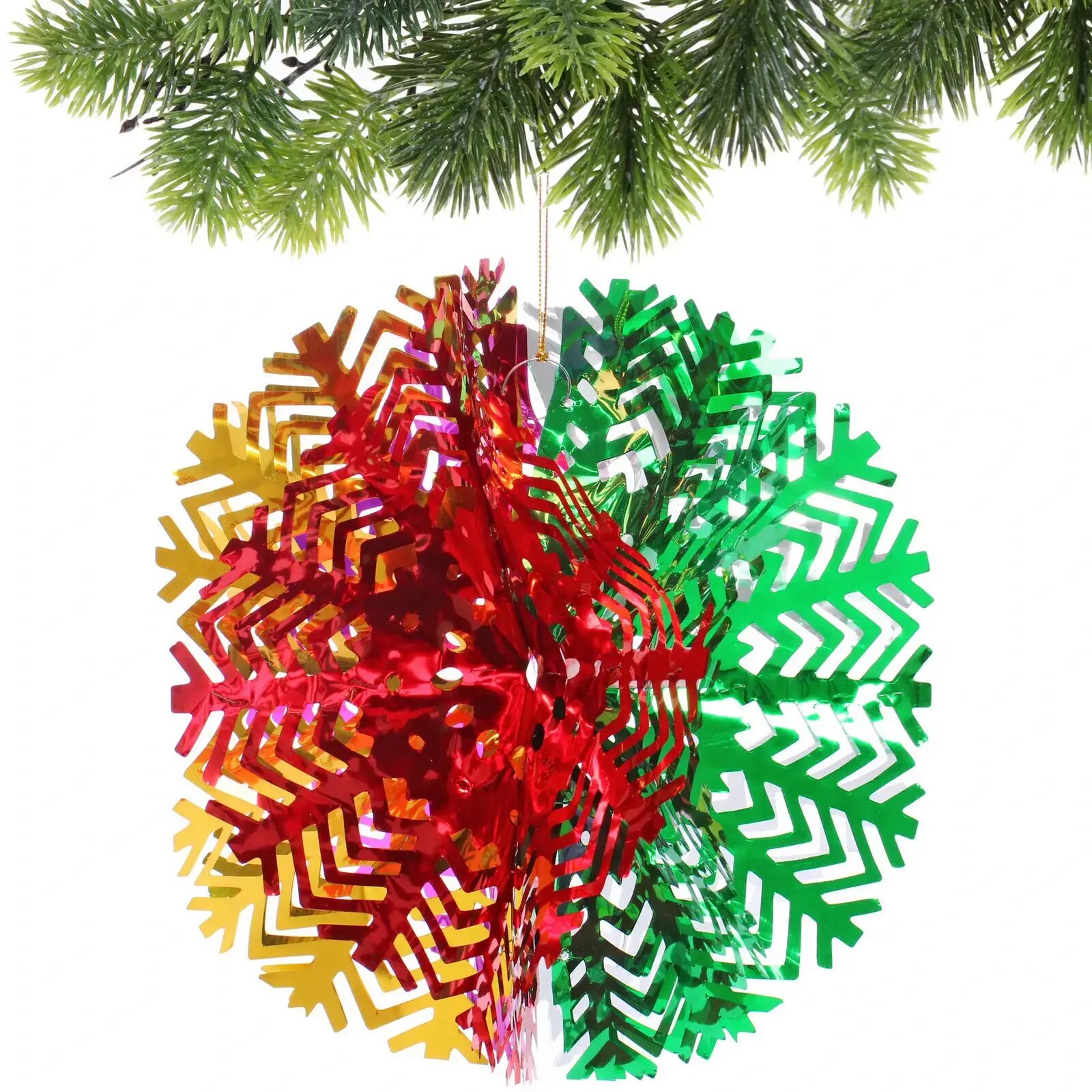 Украшение фольгированное «Снежный шар» d-30 см, мультицвет, блестящее, для праздников