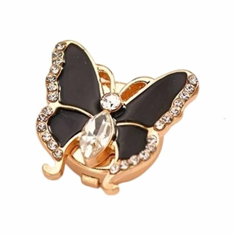 Трехмерные бабочки-запонки с кристаллами, Золотисто-черный