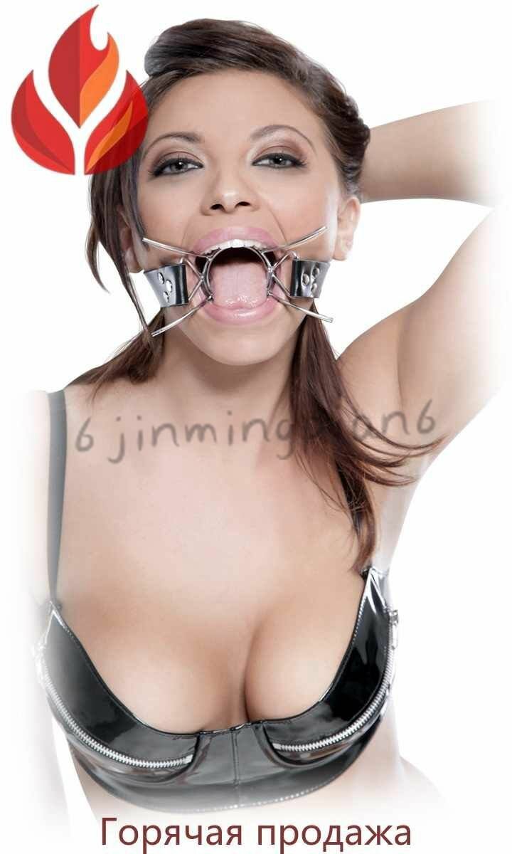 БДСМ Металлический расширитель для рта на кожаном ремешке Spider Gag Pipedream
