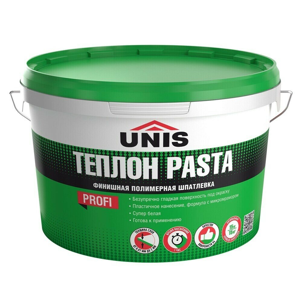Шпатлевка финишная Unis Pasta Теплон полимерная 15 кг