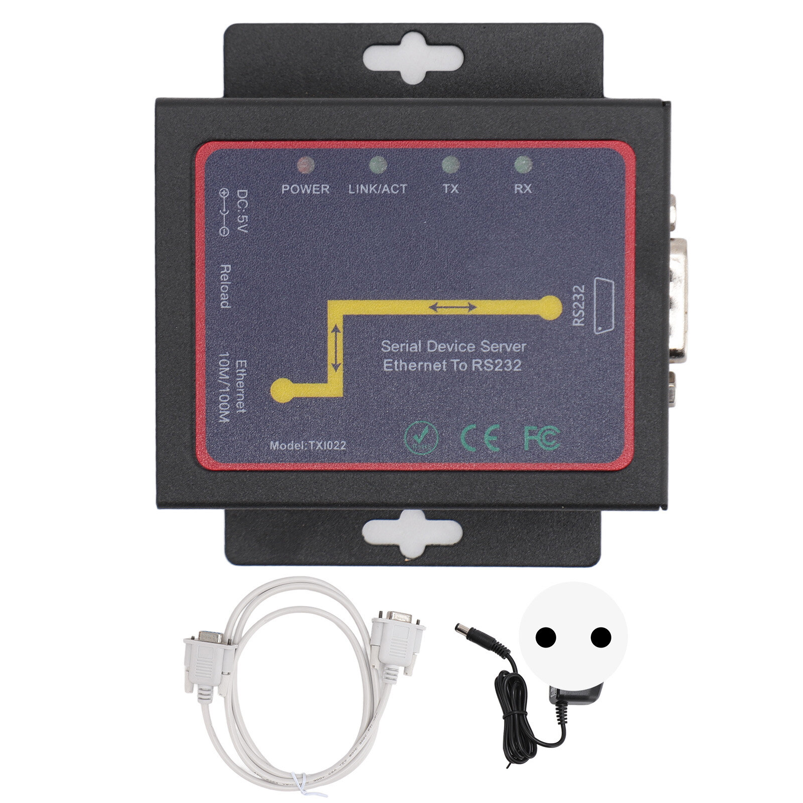 TXI022 RJ45 до RS232 Адаптер серийной сети RS232