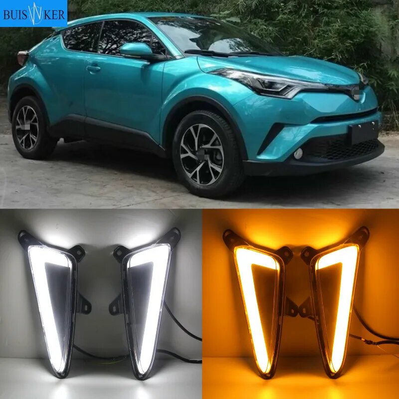 Toyota C-HR Светодиодные Дневные Ходовые Огни DRL 2016-2019 Водонепроницаемые Противотуманные Фары Из АБС-пластика 12 В Автом.