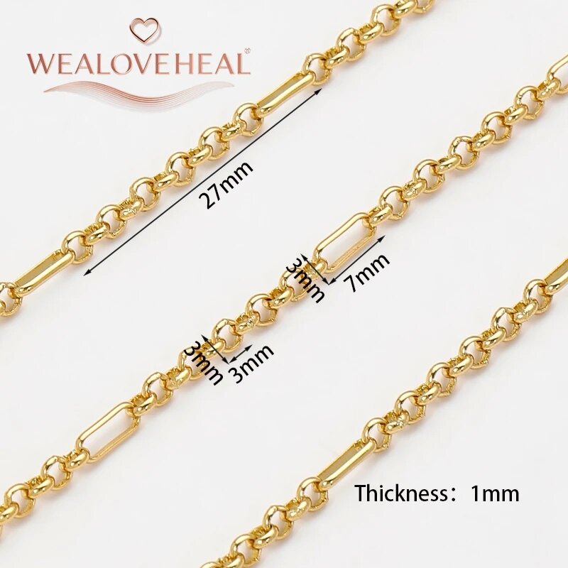 WEALOVEHEAL Позолоченные латунные цепочки для рукоделия 18K Gold Plated