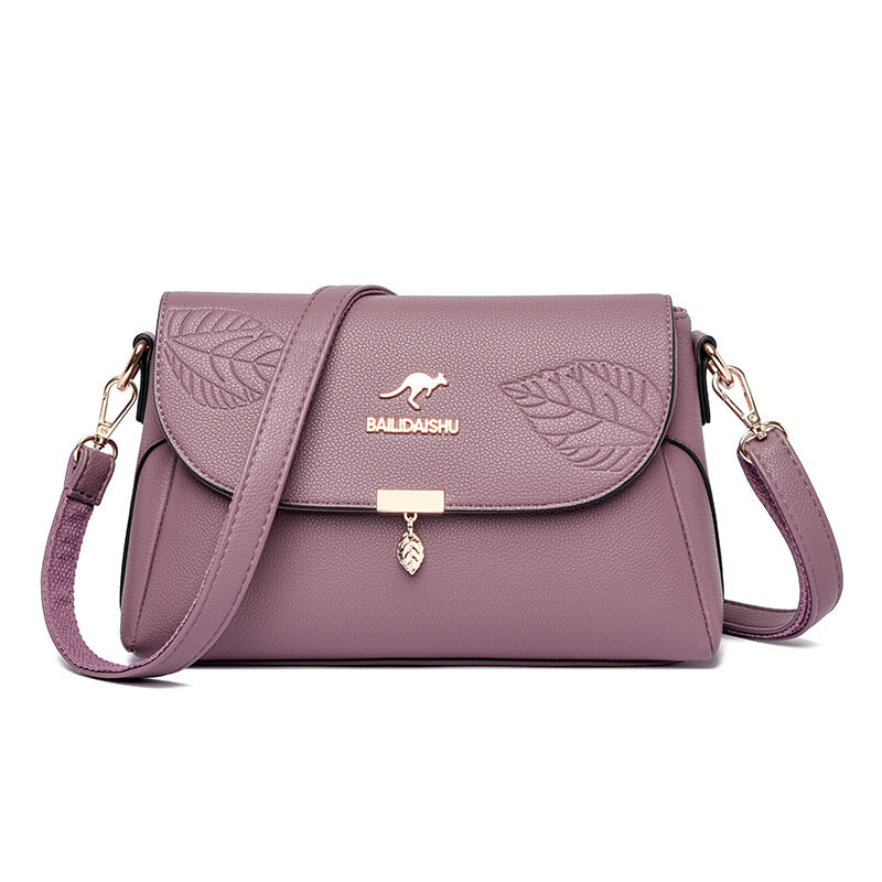 Сумки для женщин, новинка 2025 года, универсальная сумка через плечо из мягкой кожи с тиснением, женская сумка через плечо среднего возраста, модная цельная дропшиппинг