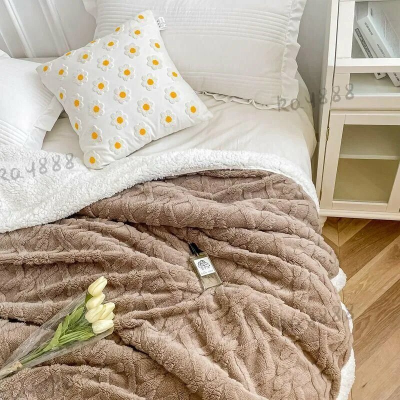 Плед двусторонний, плюшевый , Мех искусственный, Флис, 200 см х 180 см