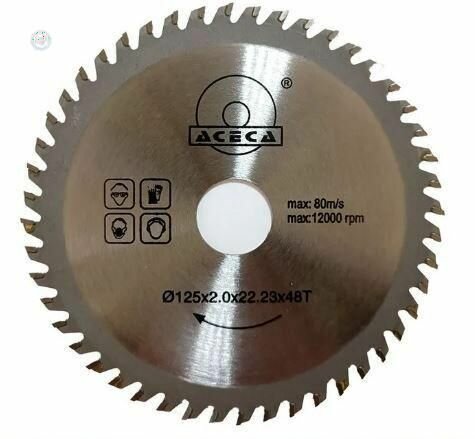 Диск пильный 125 мм для болгарки, 48 зубьев, отрезной круг по дереву, фанере, ламинату, ДСП, K.A.S