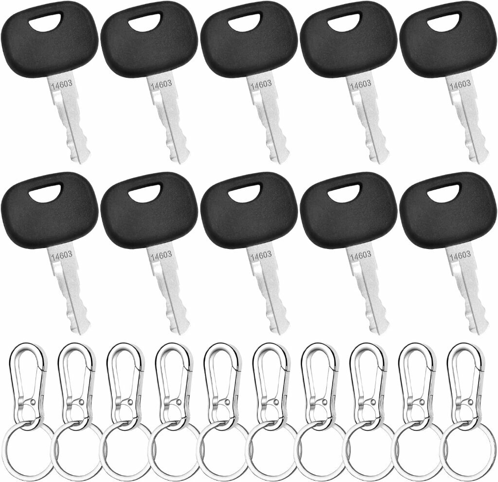 10 ключей зажигания 14603, запасные ключи с 10 кольцами для ключей погрузчика