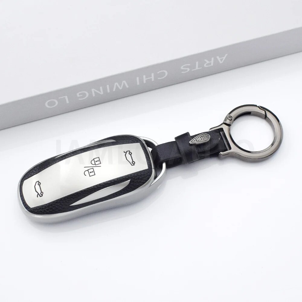 Чехол-накладка из ТПУ для смарт-ключа Tesla Model 3, Model Y, Model X, Model Silver Set, For Model X