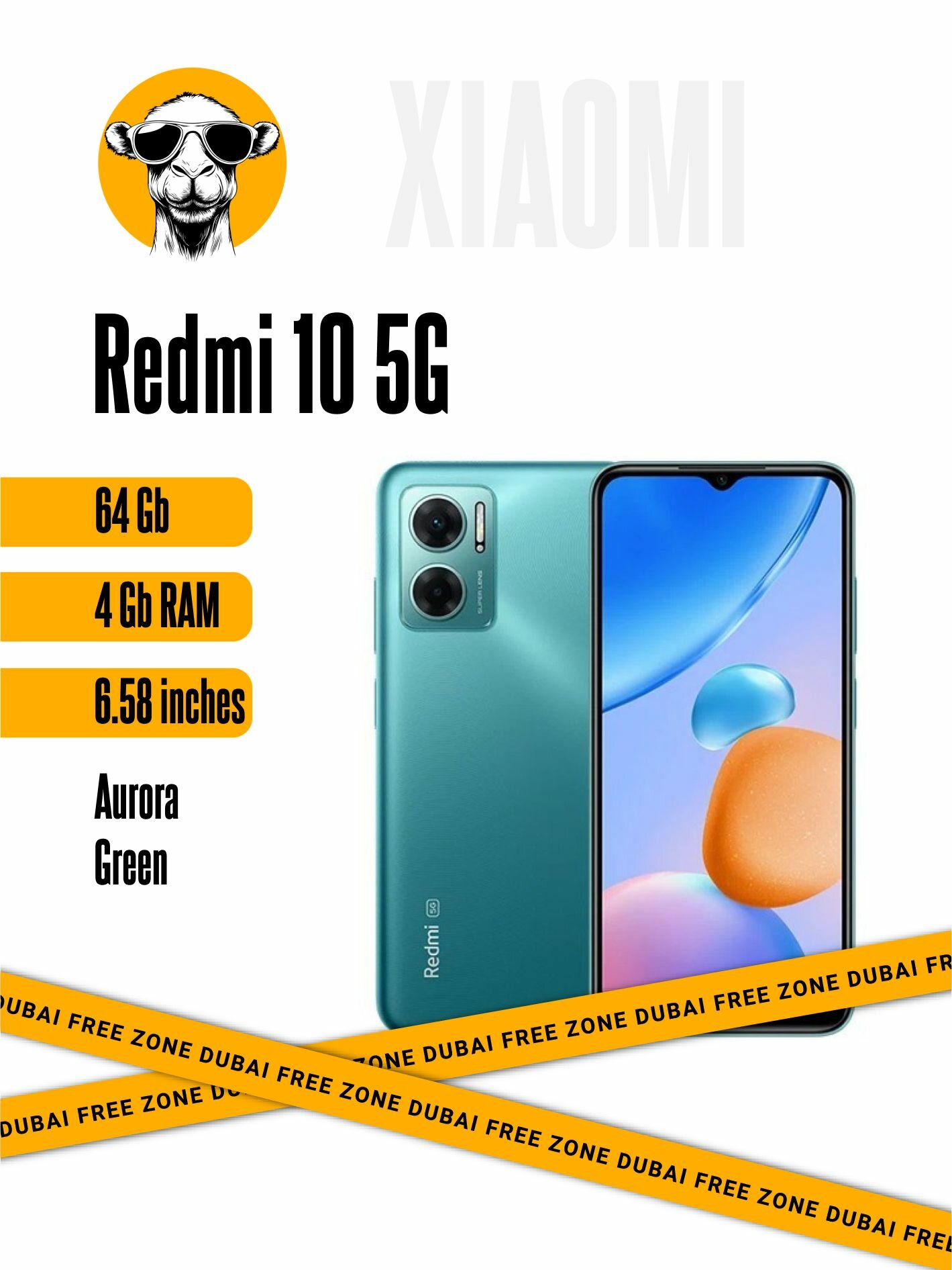 Смартфон Redmi 10 5G 4/64Gb Aurora Green/Синий