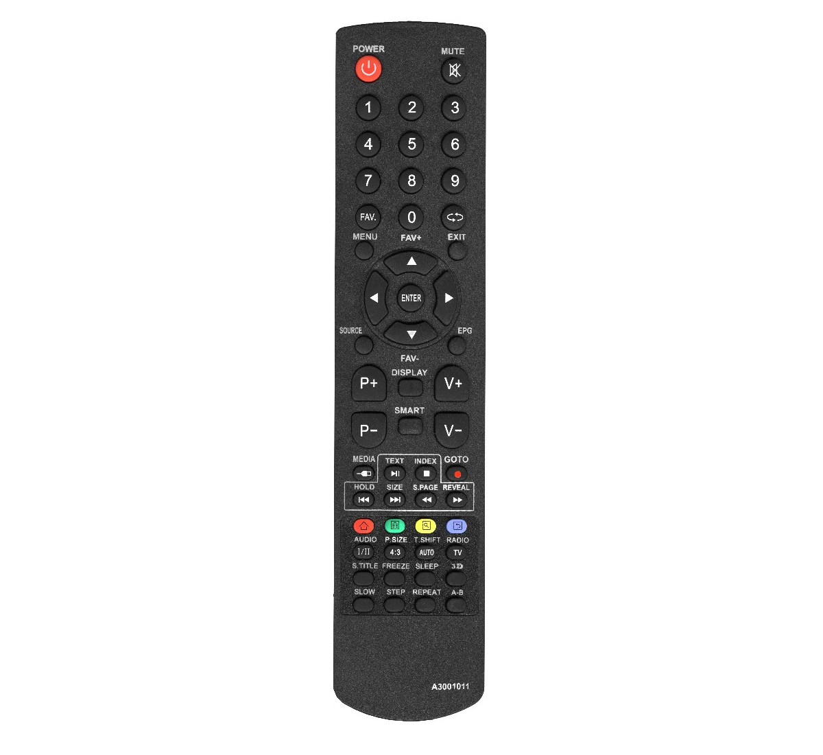 Пульт Huayu A3001011, для телевизора, Akai, цвет чёрный, ИК-сигнал