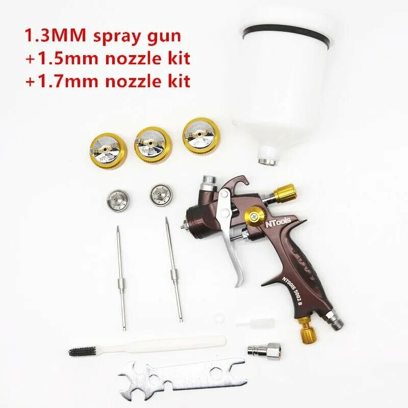 Краскопульт пневматический , сопла 1.3-1.5-1.7мм и Краскопульт пневматический с верхним бачком (600 мл, пластик)