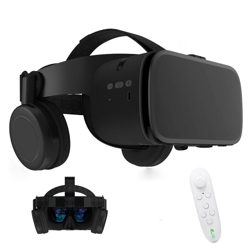 Беспроводные Bluetooth-очки виртуальной реальности 3D черные BOBOVR Z6 с белой ручкой