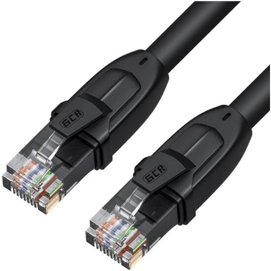 Патч-корд Greenconnect PROF прямой 0.75m, UTP медь кат.6, LSZH, черный, 26 AWG, ethernet high speed 10Гбит/с, RJ45, T568B
