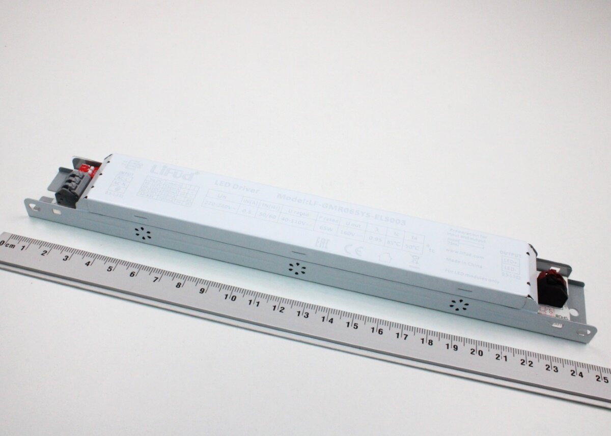 40-110VDC, 550/600/650/700mA, вх.220-240VAC, 65W, LF-GMR065YS-ELS003 (DIP-переключатель), Драйвер тока, 100V@650mA, 93V@
