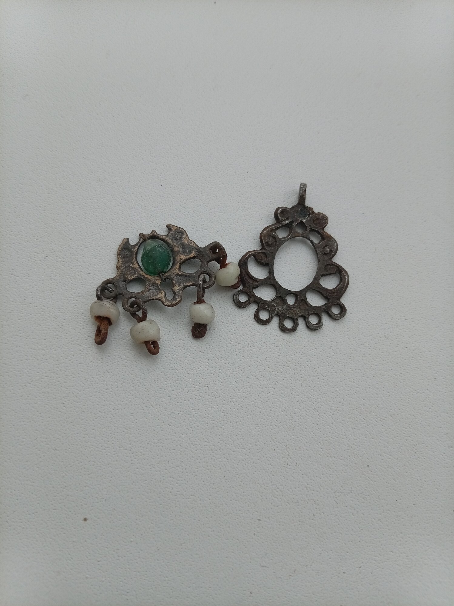 Серьги "Голубец", антикварные, мельхиоровые, 17 в, 4 см, 2 шт