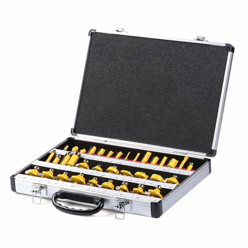 Набор Из 35 Фрез С Хвостовиком 1/4 Дюйма Для Прямого Прорезания Пазов И Бисероплетения