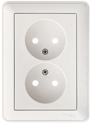 Розетка двойная Systeme Electric скрытая без заземления 16А белая, W59