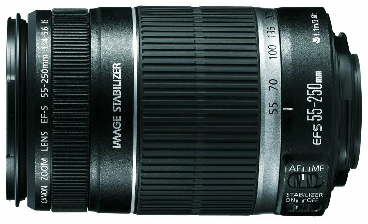 Объектив Canon EF-S 55-250mm f/4-5.6 IS, черный