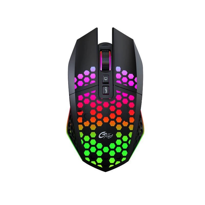 Беспроводная игровая мышь Tiger Cat X801 с полым корпусом, подсветкой, бесшумная, с функцией возврата на рабочий стол