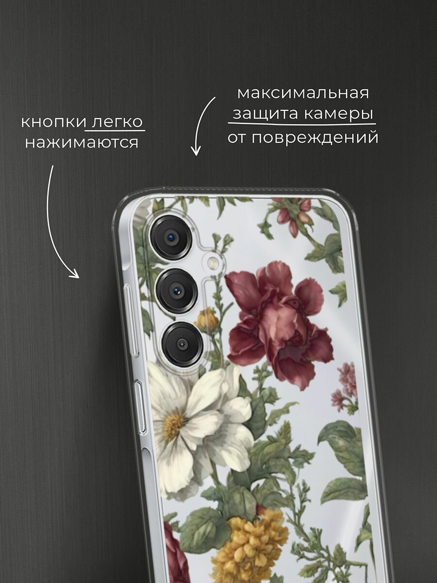 Чехол на Samsung Galaxy A16 / Самсунг А16 с принтом Акварельные цветы 2 — фото 1