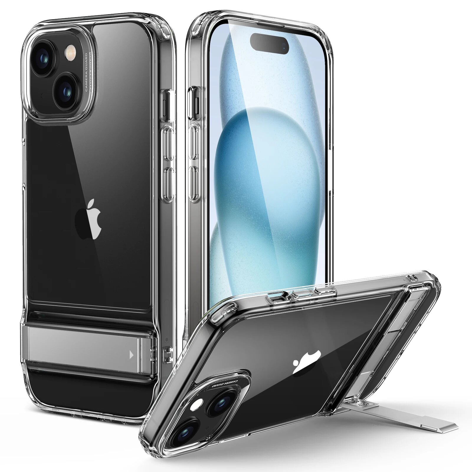 Чехол ESR для iPhone 15 Pro Max, clear white, с подставкой