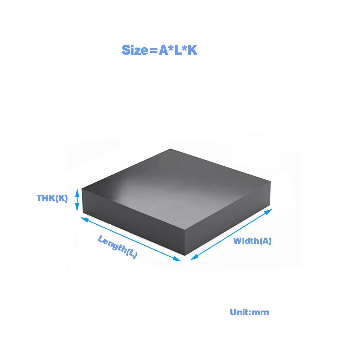 Черная амортизирующая резиновая подкладка 5 мм 50X50X20mm 1pcs